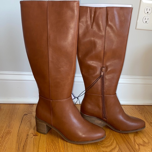 Target | Shoes | Womens Cognac Tall Man Made Leather Boots From Target ...